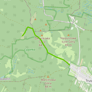 Truskaw, parking leśny - Kręta Droga, wiatrołomy - Szlaki turystyczne ...
